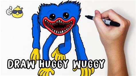 How To Draw Huggy Wuggy Step By Step Easy Duc Draw Youtube