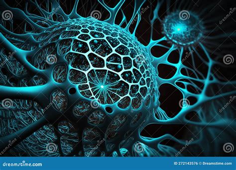 Digital Web Abstract Neural Network Cell Structure Fractal Geometry