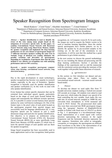Pdf Speaker Recognition From Spectrogram Images