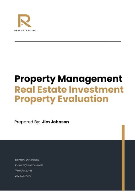 Free Real Estate Investment Property Evaluation Template To Edit Online