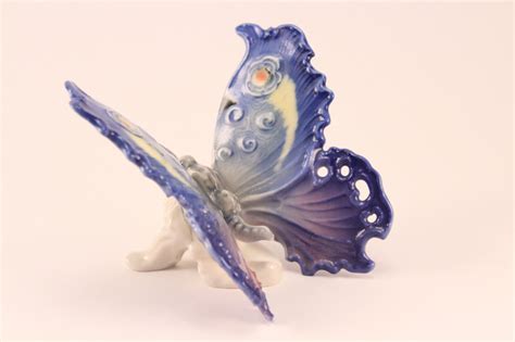 Karl Ens Volkstedt Porcelain Butterfly Figurine Green Windmill Mark