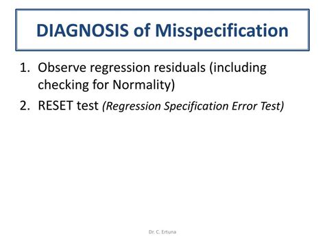 Ppt Misspecification In Terms Of Regressors Functional Forms And Measurement Powerpoint