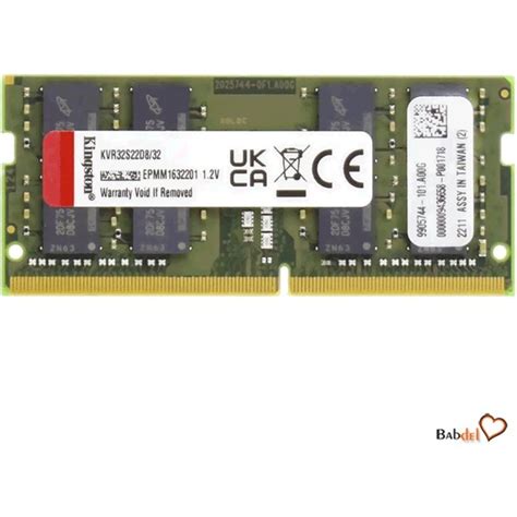 خرید و قیمت رم لپ تاپ Ddr4 تک کاناله کینگستون حافظه 32gb گیگابایت فرکانس 3200mhz ترب