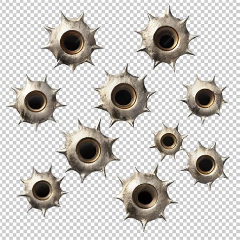 Bullet Holes In Metal Premium Ai Generated Psd
