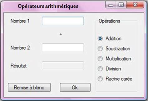 Vbnet Opérateur Exercices Apcpedagogie