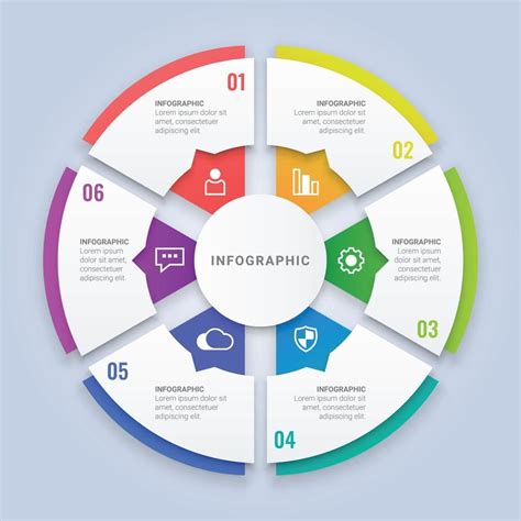 3D Circle Infographic Template With Six Options For Workflow Layout