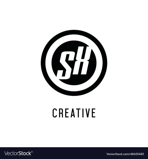 Initial Sx Logo Concentric Circle Line Clean Vector Image