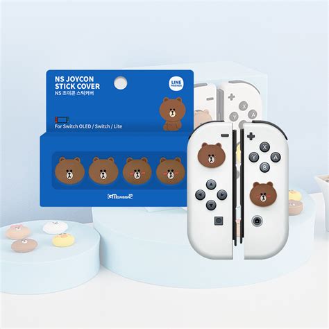 겜맥 닌텐도 스위치 조이콘 스틱커버 라인프렌즈 키 캡 Oled 라이트 호환 위시버킷