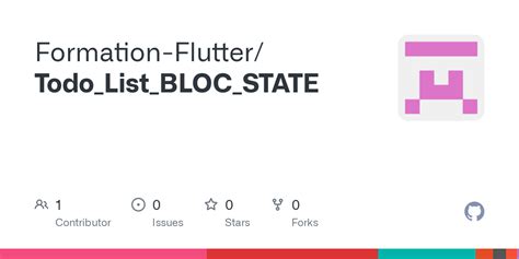 Github Formation Flutter Todo List Bloc State