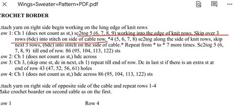 Pattern Help With The Underlined Section Pic And More Info In The