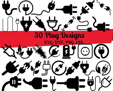30 Plug Svg Bundle Electrical Plug Svg Plug Svg Plug Dxf Plug Png