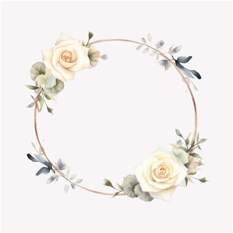Elegant Floral Wreath Design Premium Ai Generated Vector
