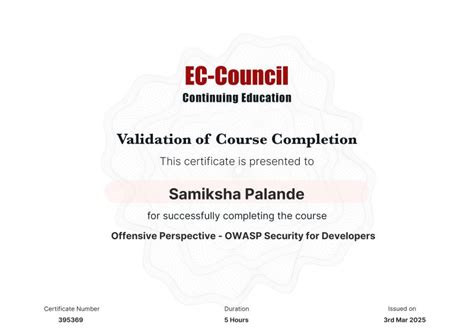 Completed Owasp Security For Developers Course Samiksha Palande Posted On The Topic Linkedin
