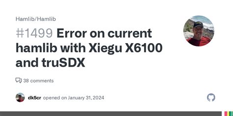 error on current hamlib with xiegu x6100 and trusdx · issue 1499