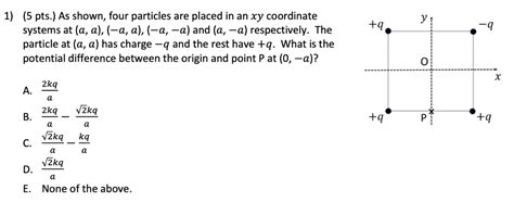 Solved Pts As Shown Four Particles Are Placed Chegg Com