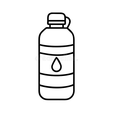Vector Outline Water Bottle With Droplet Design For Hydration Concepts Stock Image