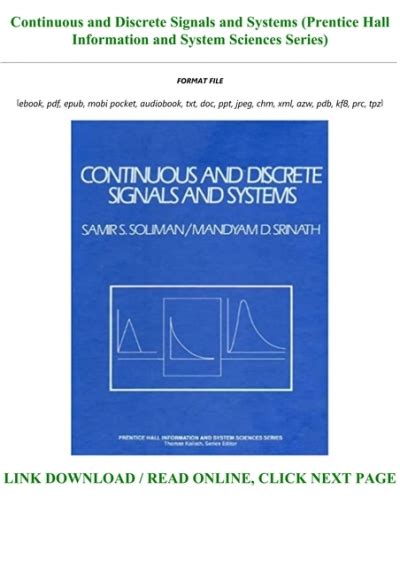 Pdf Download Continuous And Discrete Signals And Systems Prentice Hall