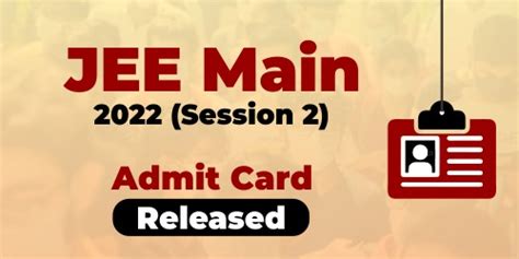 JEE Main Session Admit Card Released Career Point Blog