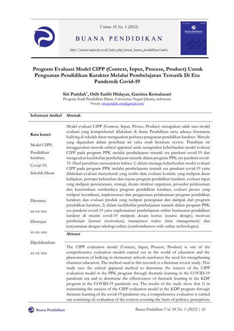 PDF CIPP Evaluation Model Context Input Process Product Program For Strengthening