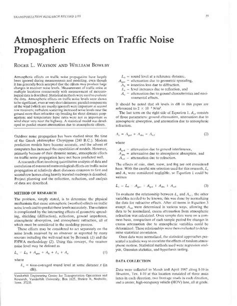 pdf atmospheric effects on traffic noise propagationonlinepubs trb