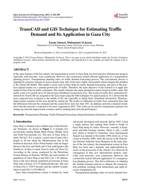 Pdf Transcad And Gis Technique For Estimating Traffic Demand And Its