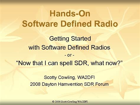 Hands On Software Defined Radio Getting Started With Software