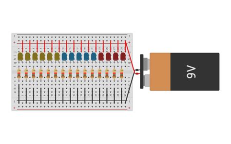 Circuit Design Circuito Paralelo Con 15 Led Tinkercad