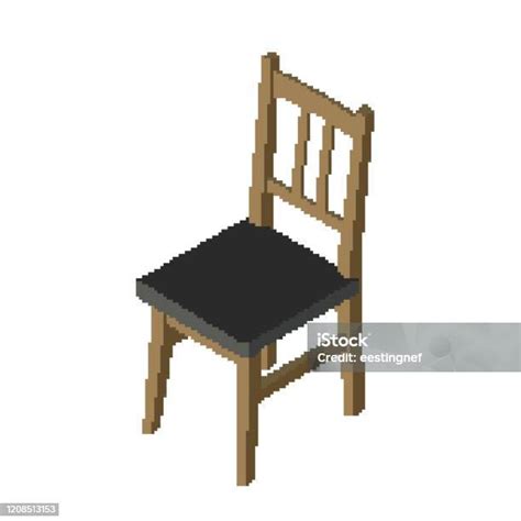 픽셀화 된 의자 픽셀 아트 3d 벡터 그림입니다 아이소메트릭 프로젝션 흰색 배경에 격리 0명에 대한 스톡 벡터 아트 및 기타 이미지 Istock