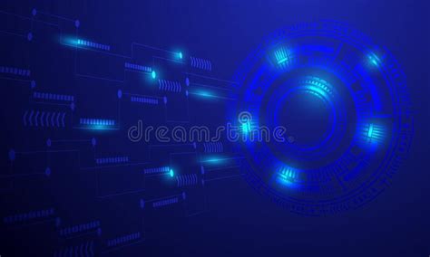 Blue Technology With Circle And Lines Movement Networking Connection