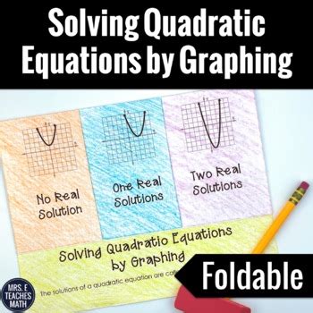 Solving Quadratics By Graphing Foldable By Mrs E Teaches Math TPT