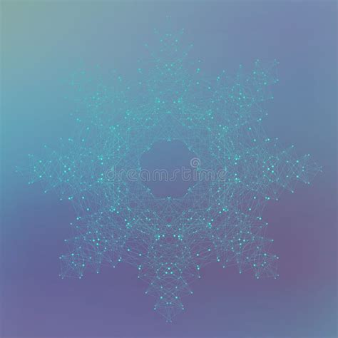 Geometric Abstract Form With Connected Lines And Dots Science Background Abstract Template