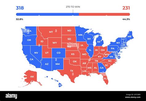 Usa Voting Map Poster Map Of United States Stock Vector Image And Art