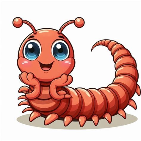 Cute Centipede Vector Cartoon Illustration White Background Premium Ai Generated Vector