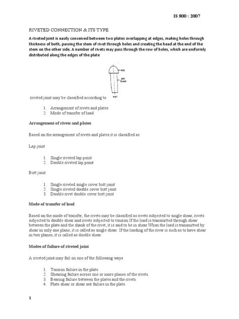 Riveted Connection Pdf Rivet Screw