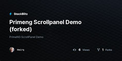 Primeng Scrollpanel Demo Forked Stackblitz