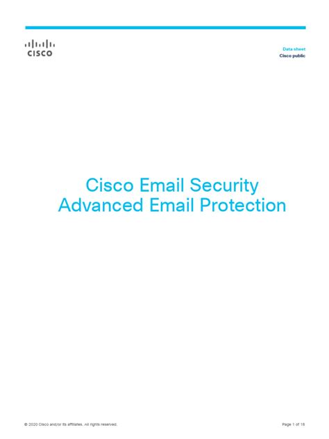 Cisco Email Security Advanced Email Protection Data Sheet Pdf Computer Security Security