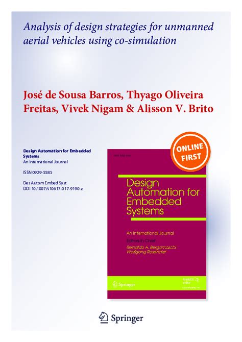 Pdf Analysis Of Design Strategies For Unmanned Aerial Vehicles Using Co Simulation