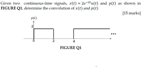 Solved Given Two Continuous Time Signals X T E Tu T Chegg