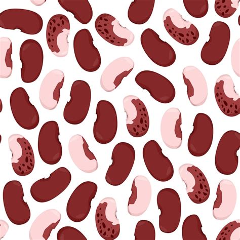Premium Vector Seamless Pattern Of Single Red Beans