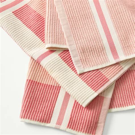 Australian Cotton Guava Stripe Tea Towel Pack Of 3 Adairs