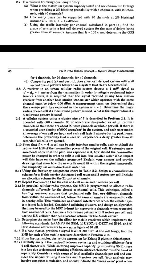 solved 2 7 exercises in trunking queueing theory a what