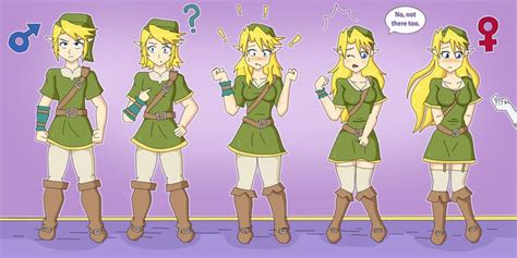 The Legend Of Zelda Character Poses In Different Outfits And Boots