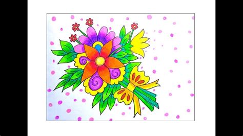 HOW TO DRAW FLOWER BOUQUET DRAWING FLOWER BOUQUET DRAWING STEP BY STEP BUNCH OF FLOWERS DRAWIN