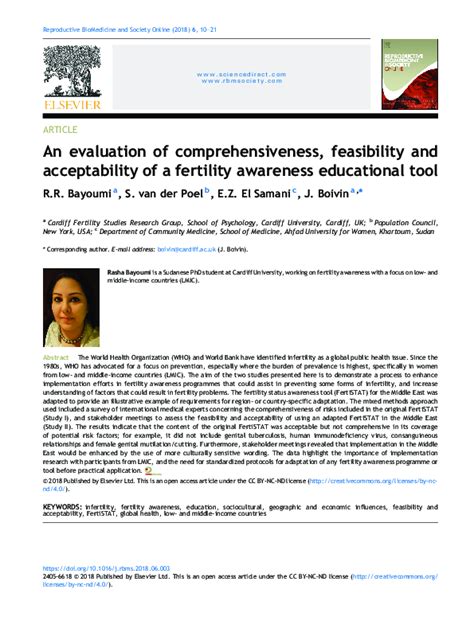 Pdf An Evaluation Of Comprehensiveness Feasibility And Acceptability