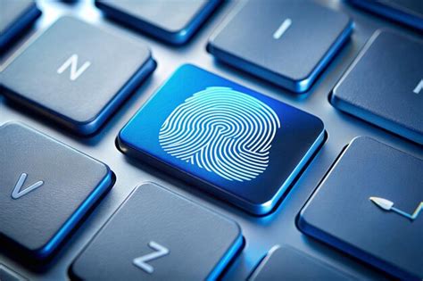 Fingerprint Keyboard Enhancing Security Concept Premium Ai Generated
