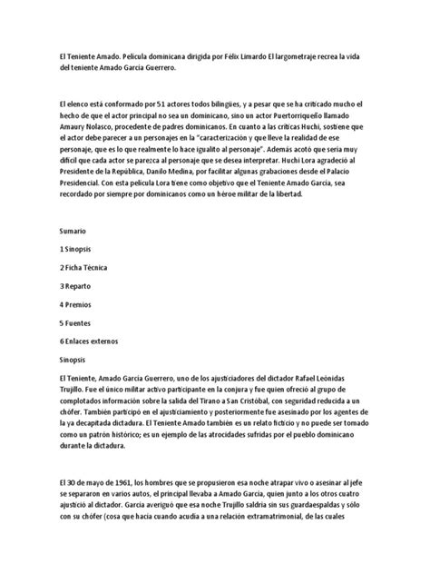 El Teniente Amado En Era De Trujillo Pdf República Dominicana Gobierno
