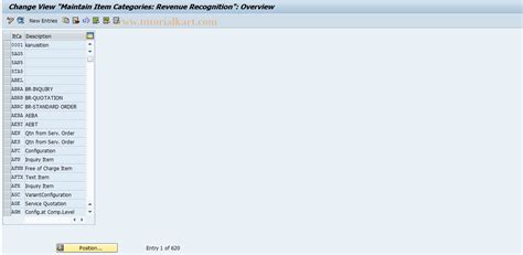 OVEP SAP Tcode Rev Recognition Ind Item Categ