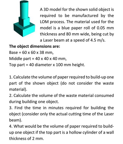 Solved A D Model For The Shown Solid Object Is Required To Chegg