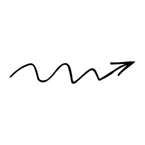 Premium Vector Vector Black Wavy Arrow Doodle Style Isolated On White