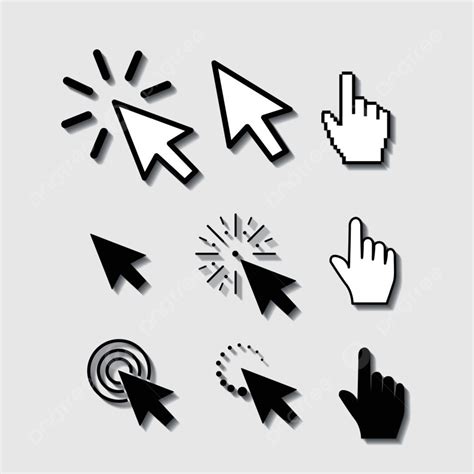 Set Of Flat Modern Cursor Icons Web App Connection Png And Vector